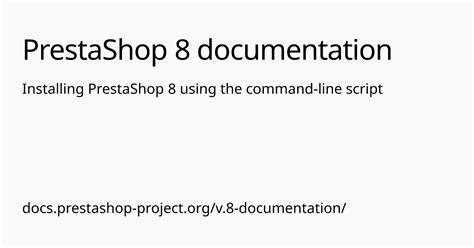 Installing Prestashop 8 Using The Command Line Script Prestashop 8
