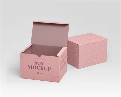 Opened Rectangle Box Mockup Unmockup