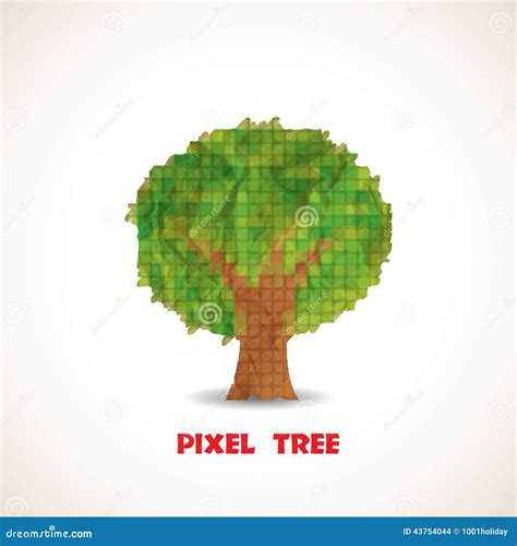 Pixel Art Tree Vector Illustration 48026634