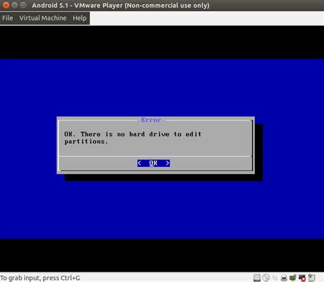Partitioning Unable To Create Partition For Android Installation In Vmware Ask Ubuntu
