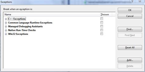 Visual Studio What Happened To The Break When An Exception Is