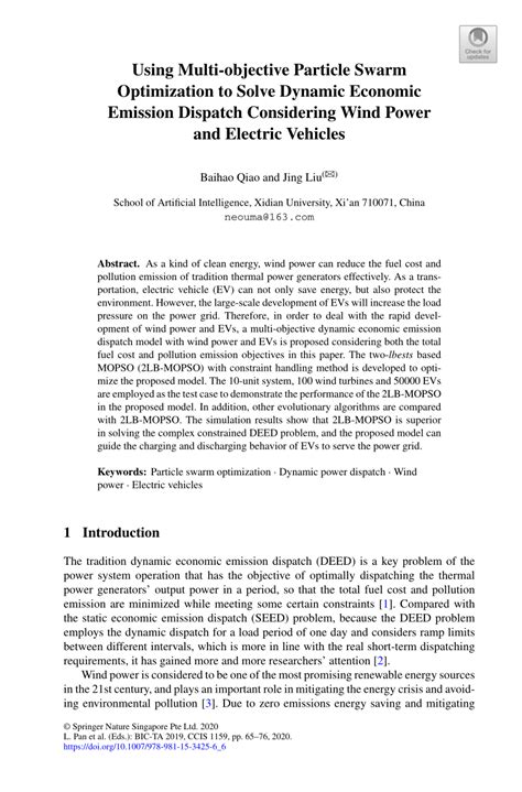 Pdf Using Multi Objective Particle Swarm Optimization To Solve