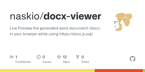 Github Naskio Docx Viewer Live Preview The Generated Word Document