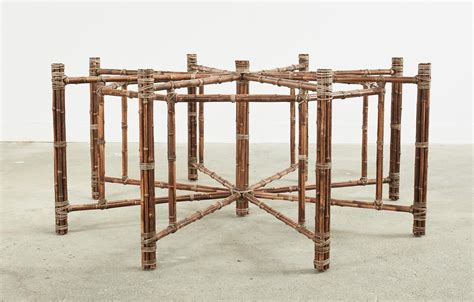 Mcguire Organic Modern Octagonal Bamboo Rattan Dining Table For Sale At
