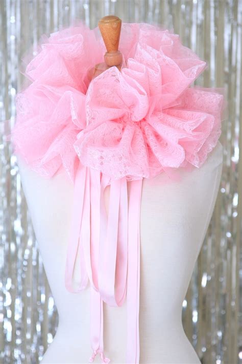 Valentines Day Pink Lace Collar With Tulle Neck Ruff Etsy