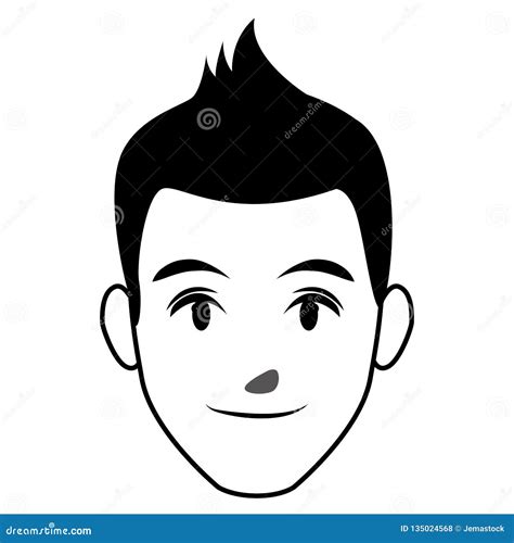Historieta Linda De La Cara Del Hombre Ilustración Del Vector