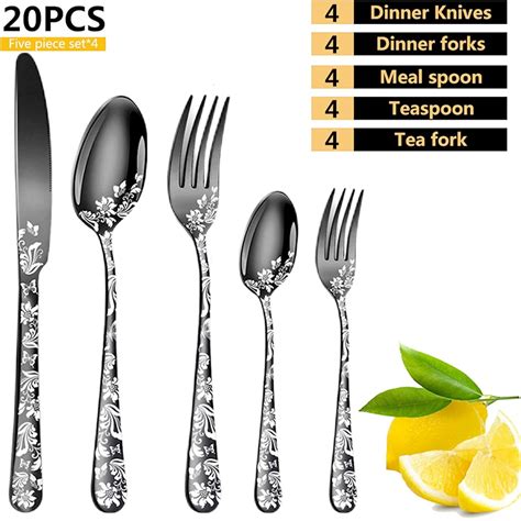 Комплект 20 прибори за хранене от неръждаема стомана Quasar And Co 4 X лъжица 4 X вилица 4 X