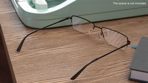 3d Rectangular Reading Glasses With Black Frame Turbosquid 2146827