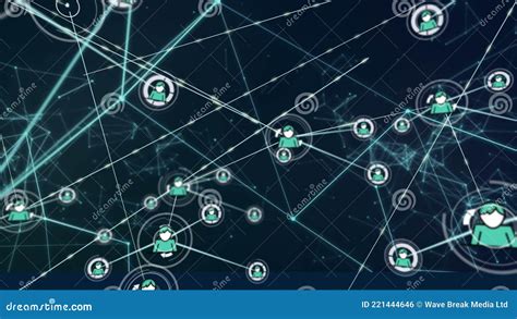 Animation Of Network Of Connections With People Icons Stock Footage