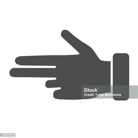 세 손가락 제스처 솔리드 아이콘 손 제스처 개념 흰색 배경에 손가락을 가리키는 기호 모바일 웹에 대한 글리프 스타일의 숫자 세 아이콘을 보여주는 손 벡터 그래픽 0명에 대한