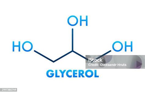 Ilustración De Estructura Molecular De Glicerol O Glicerina Con Fórmula