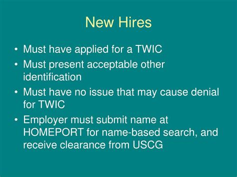 Ppt Transportation Worker Identification Credential Powerpoint