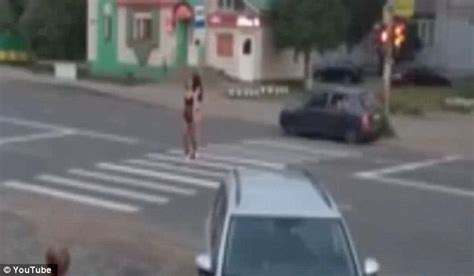 Oops Distracted Motorist Crashes Car Into A Lamppost While Staring At