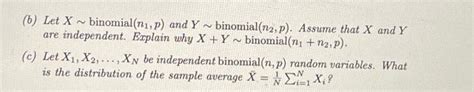 solved a express a binomial random variable x∼binomial n p