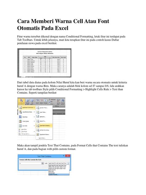 Rumus Memberi Warna Otomatis Pada Excel Ide Perpaduan Warna