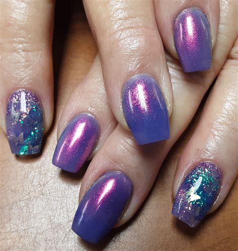 Purple Iridescent Purple Ombre Nails Purple Nails Nails
