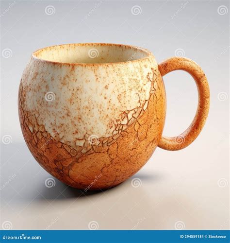 Rust Colored 3d Model Coffee Cup With Grungy Texture Stock Illustration Illustration Of