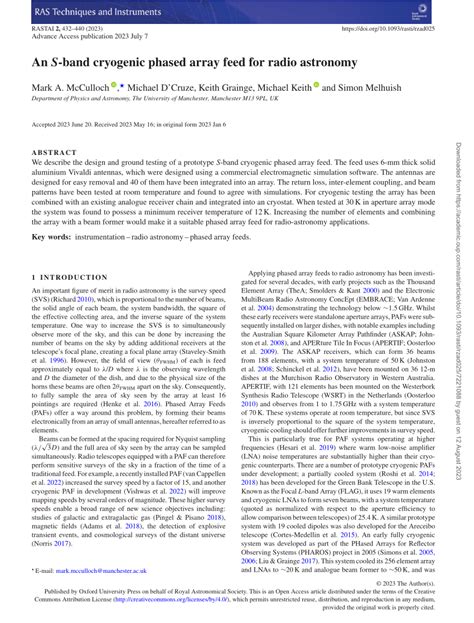 pdf an s band cryogenic phased array feed for radio astronomy