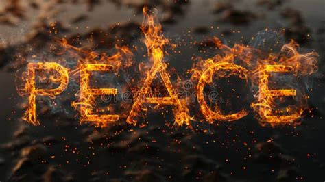 The Fiery Peace Sign Symbolizes Strength And Resilience Igniting