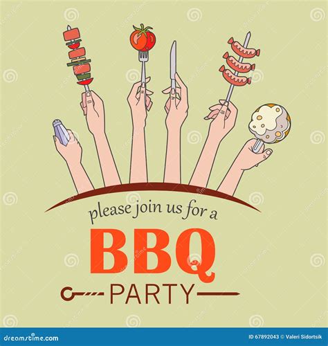 Bbq党邀请卡片例证 向量例证 插画 包括有 例证 符号 午餐 庆祝 厨师 烹调 当事人 格栅 67892043