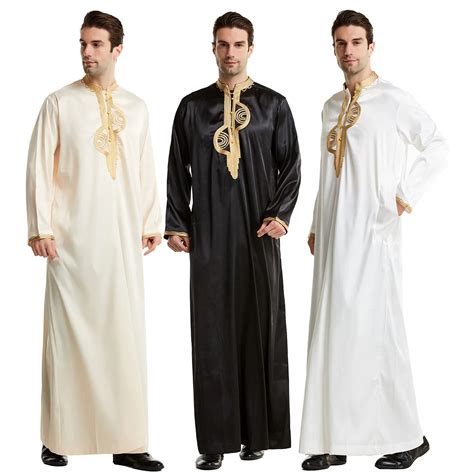 Muslim Saudi Mens Robe Thobe Dishdasha Thoub Islamic Prayer Abaya Arab