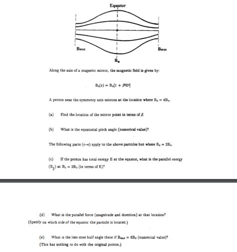 Solved Along The Axis Of A Magnetic Mirror The Magnetic