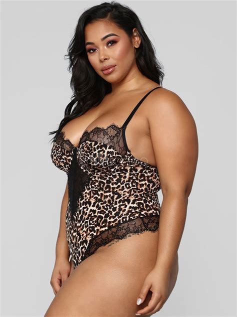 Womans Teddies Leopard Print Polyester Lace Sexy Lingerie