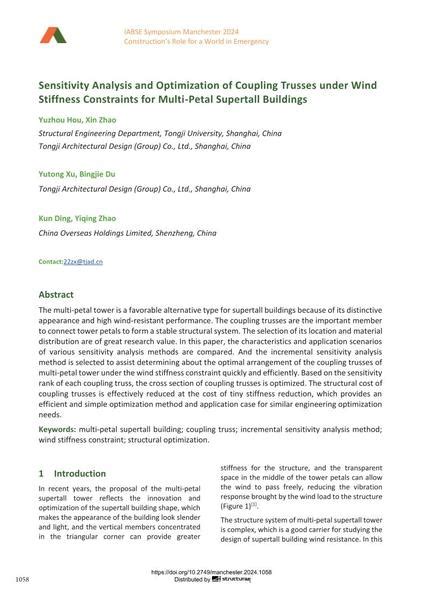 Sensitivity Analysis And Optimization Of Coupling Trusses Under Wind Stiffness Constraints For