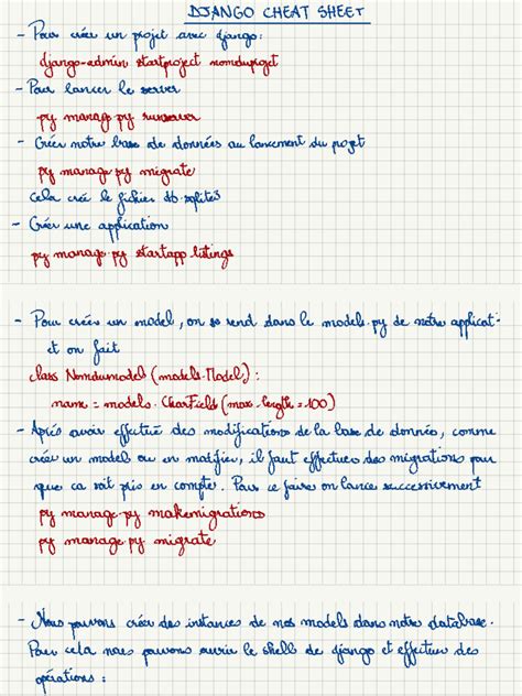 Django Cheat Sheet Pdf