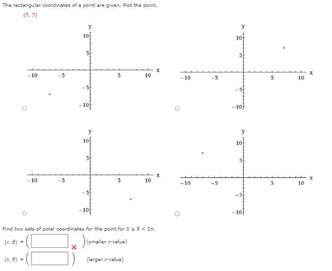 Solved The Rectangular Coordinates Of A Point Are Given Chegg