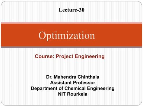 Lecture 30 Optimizationpptx