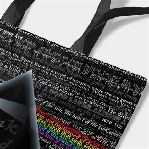 Pink Floyd Lyric Collage Prism Vintage Tote Bag Otherbrick