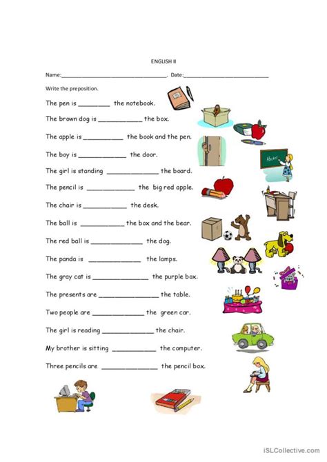prepositions comprensión lector Español ELE hojas de trabajo pdf doc