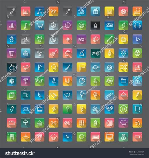User Interface Vector Icons Mixed Set Stock Vector Royalty Free 662999197 Shutterstock