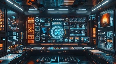 Futuristic Smart Home System Control Center With Sleek Futuristic Interface Premium Ai
