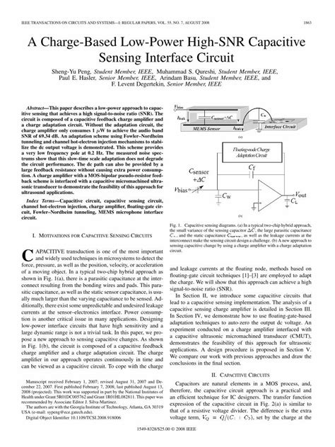 PDF IEEE TRANSACTIONS ON CIRCUITS AND SYSTEMSI Hasler Ece Gatech Edu Courses ECE Proj