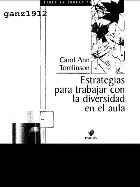 Tomlinson C A Estrategias Para Trabajar Con La Diversidad En El