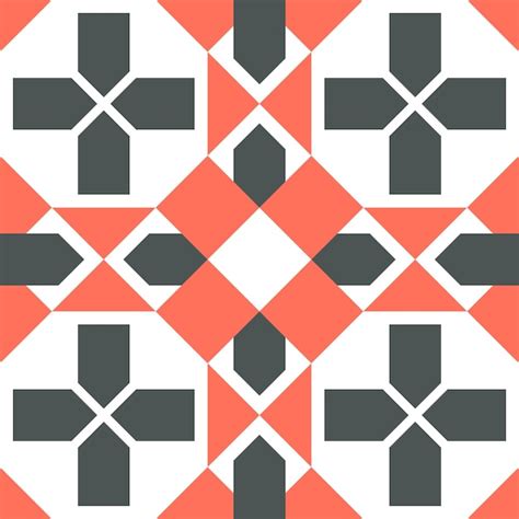 Premium Vector Seamless Abstract Red And Gray Triangular Minimalist Geometrical Symmetrical