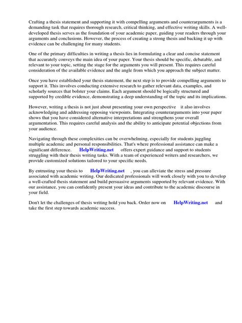 How To Support Your Thesis Statement With Compelling Arguments And
