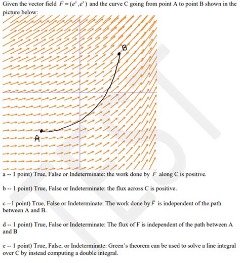 Solved Given The Vector Field F Ey Ex And The Curve C Chegg