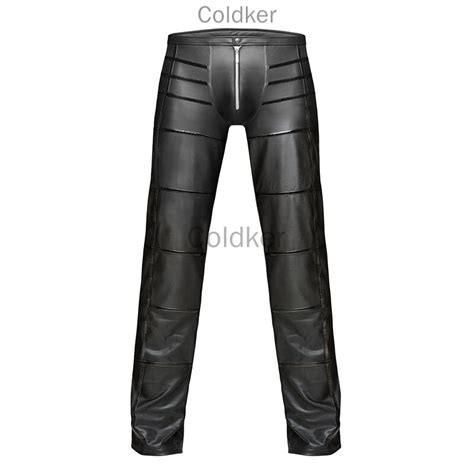Leggings góticos sexys para hombre pantalones Punk de látex Wetlook