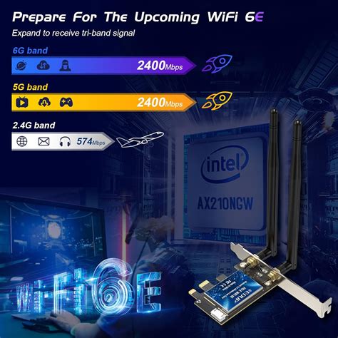 Buy EDUP PCIe WiFi E Card Bluetooth AX Mbps AX Tri Band Ghz GHz GHz PCI E