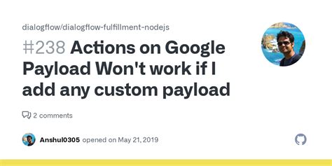 Actions On Google Payload Won T Work If I Add Any Custom Payload