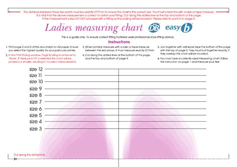 Womens Foot Size Measuring Chart Download Printable Pdf Templateroller