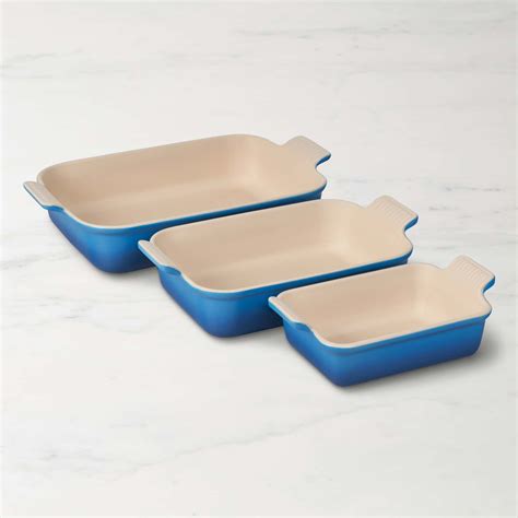 Le Creuset Heritage Open Rectangular Dishes Set Of 3 Marseille