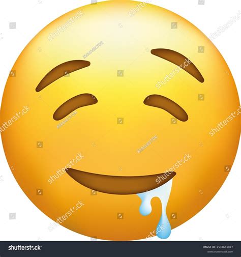 Drooling Emoji Emoticon Saliva Mouth Corner Stock Vector Royalty Free