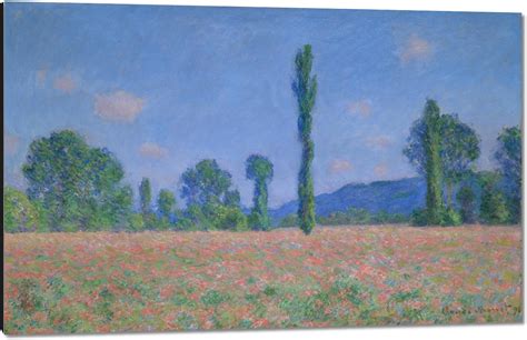 Impression sur aluminium Reproduction art de la peinture Champ de coquelicots à Giverny de