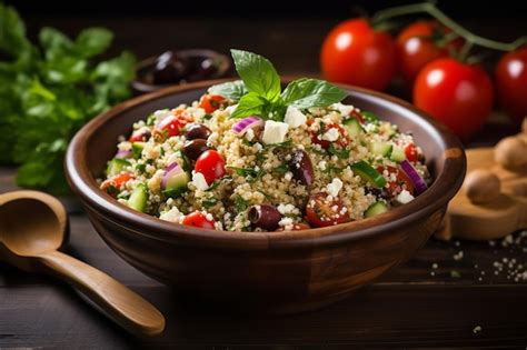 Premium Photo Mediterranean Quinoa Salad Healthy Meal