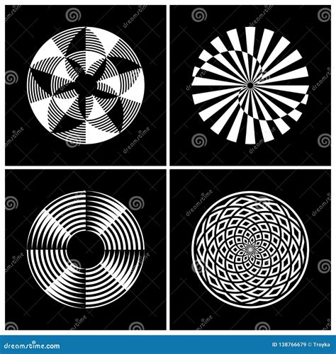 Design Elements Set Abstract Rotation Circle Icons Stock Vector
