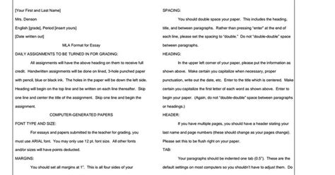 Mla Format Pdf Teaching Writing Mla Middle School Ela